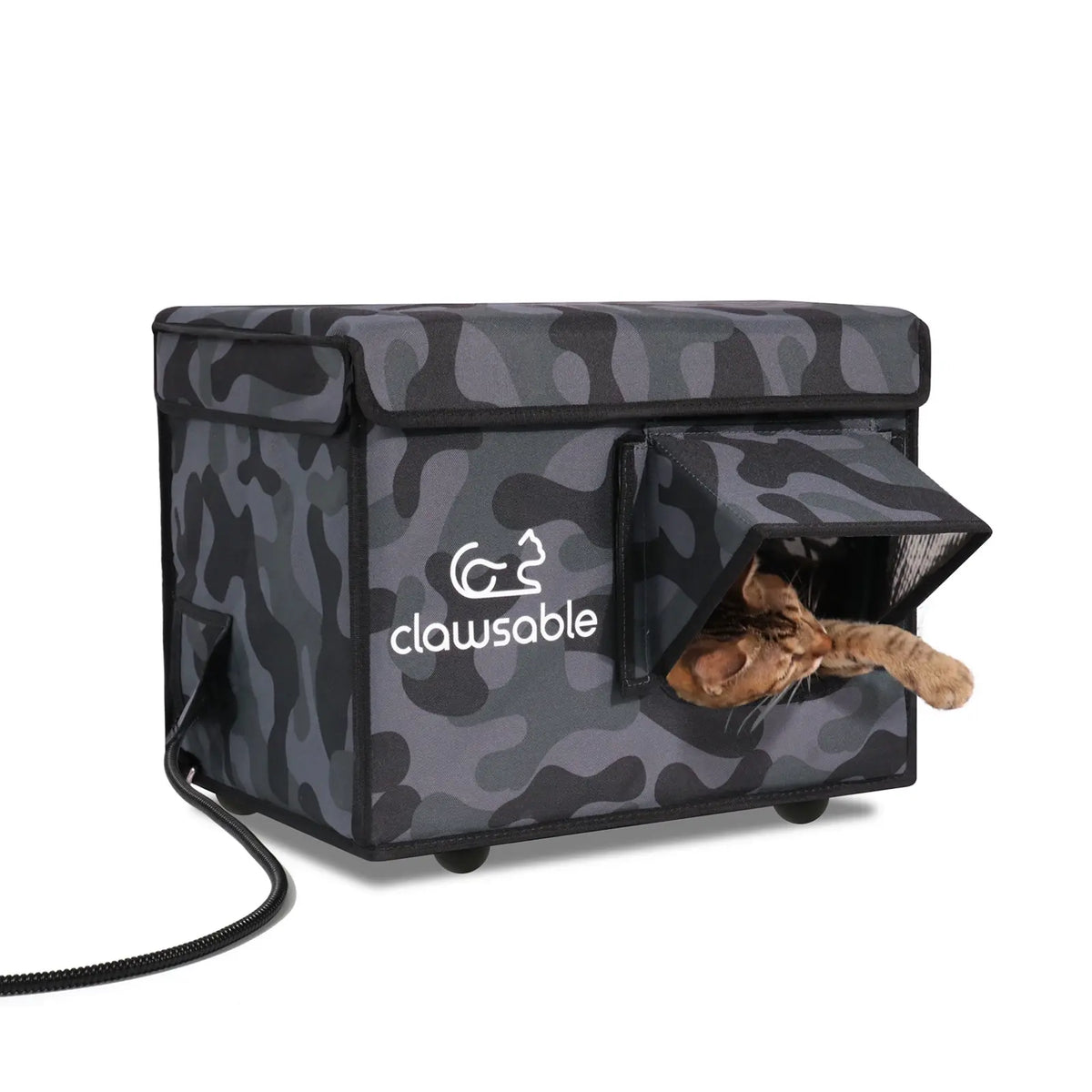 Small Heated Outdoor Cat Shelter - Lift-Top, Dual Doors – Clawsable